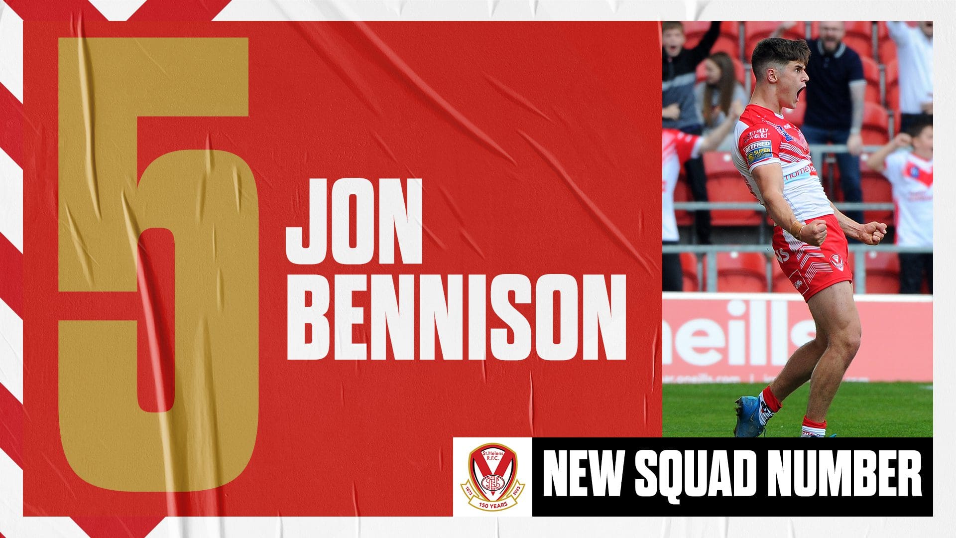 Jon Bennison to wear Number 5 for 2023 | St.Helens R.F.C.