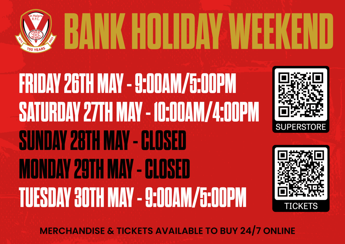 Superstore and Ticket Office Opening Hours over May Bank Holiday | St ...