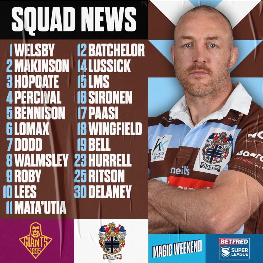 Saints squad news for Magic Weekend | St.Helens R.F.C.
