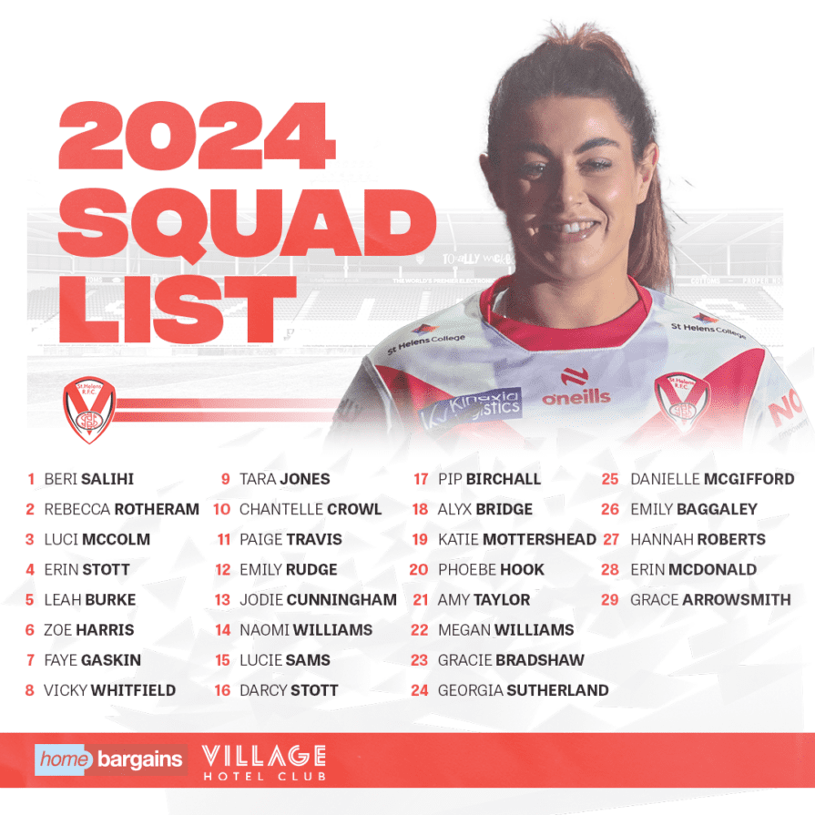Saints Women announce 2024 Squad Numbers | St.Helens R.F.C.