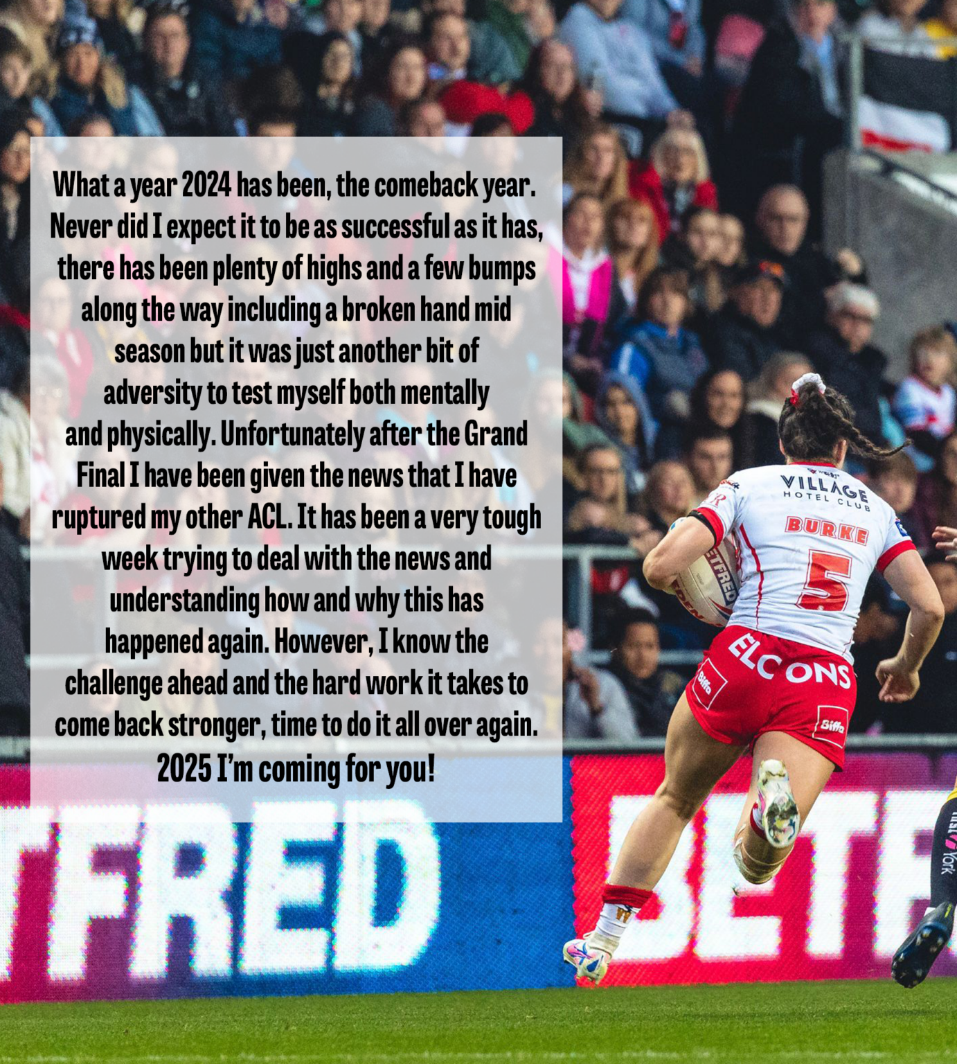 Leah Burke suffers ACL injury | St.Helens R.F.C.