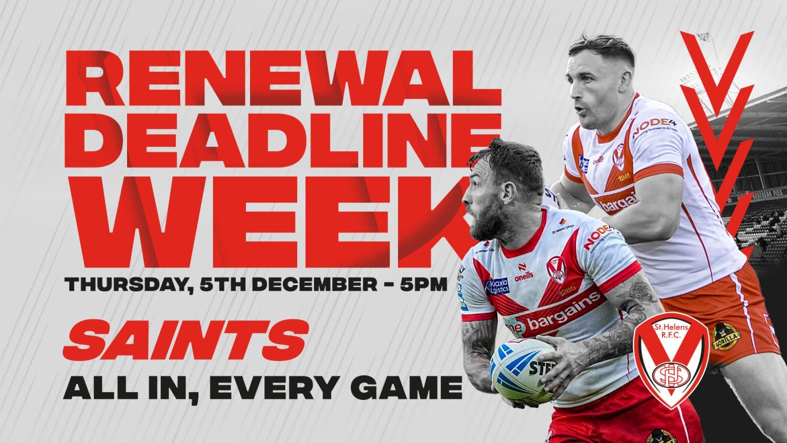 2025 Membership Renewal Deadline Week | St.Helens R.F.C.