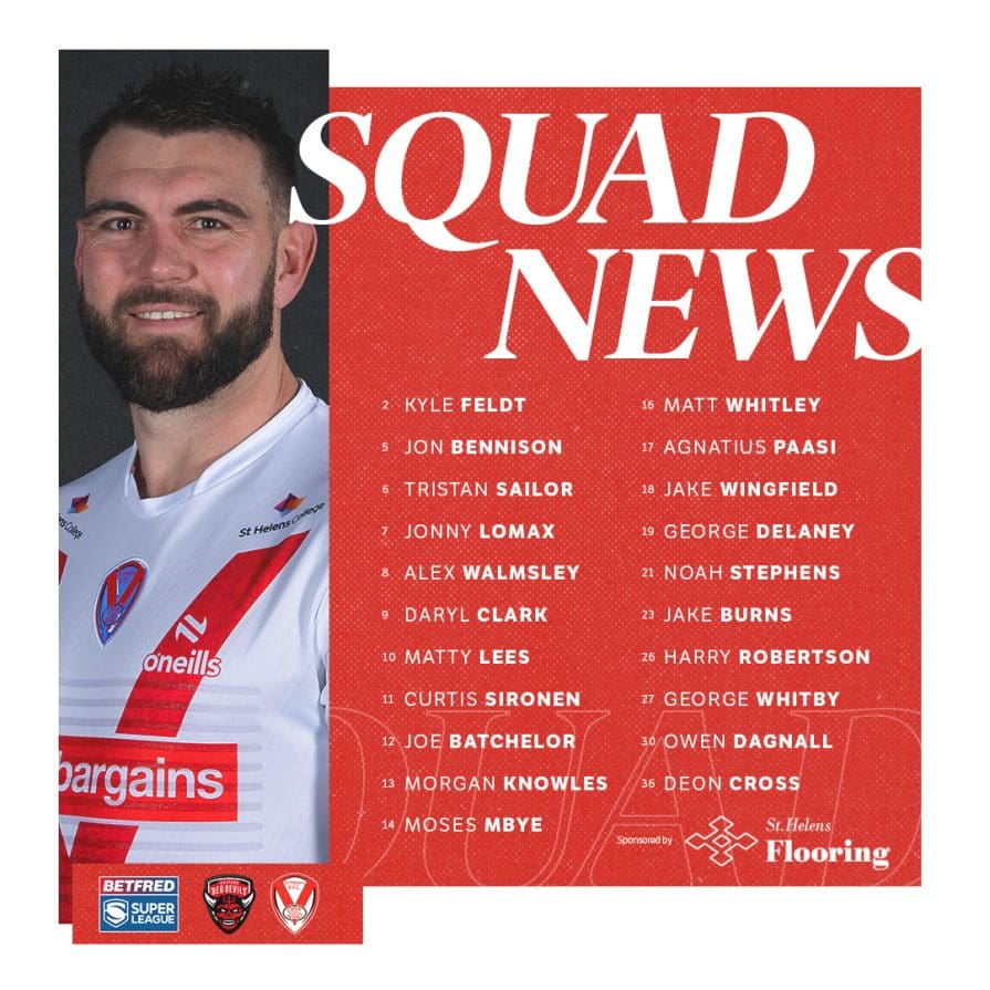 Wellens names Saints squad to go to Salford | St.Helens R.F.C.