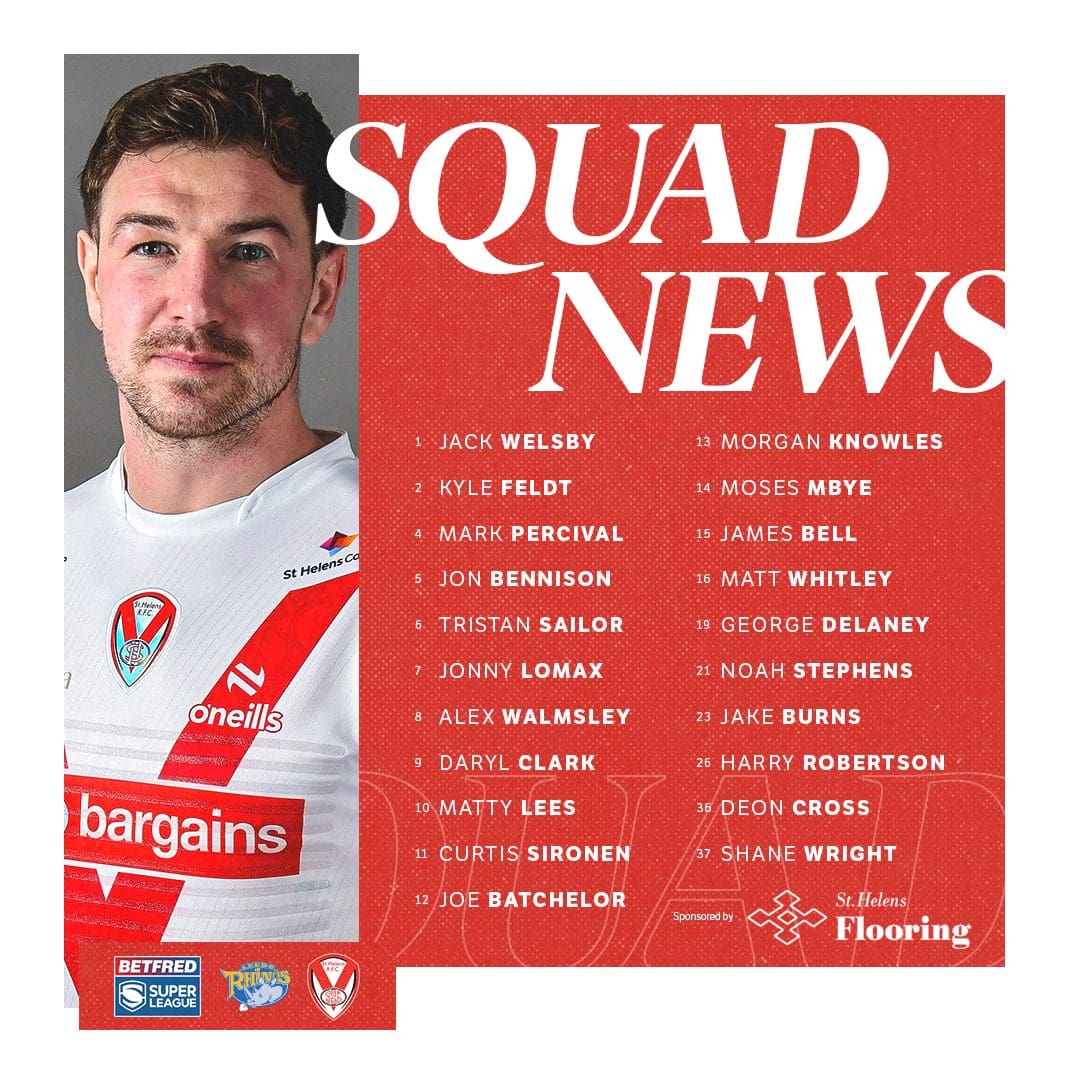 Saints squad for Eliminator against Leeds | St.Helens R.F.C.