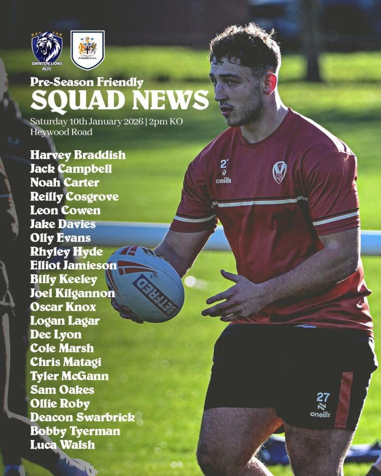 Squad named for friendly against Swinton | St.Helens R.F.C.