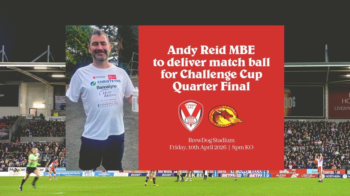 Andy Reid MBE to deliver Quarter Final match ball | St.Helens R.F.C.